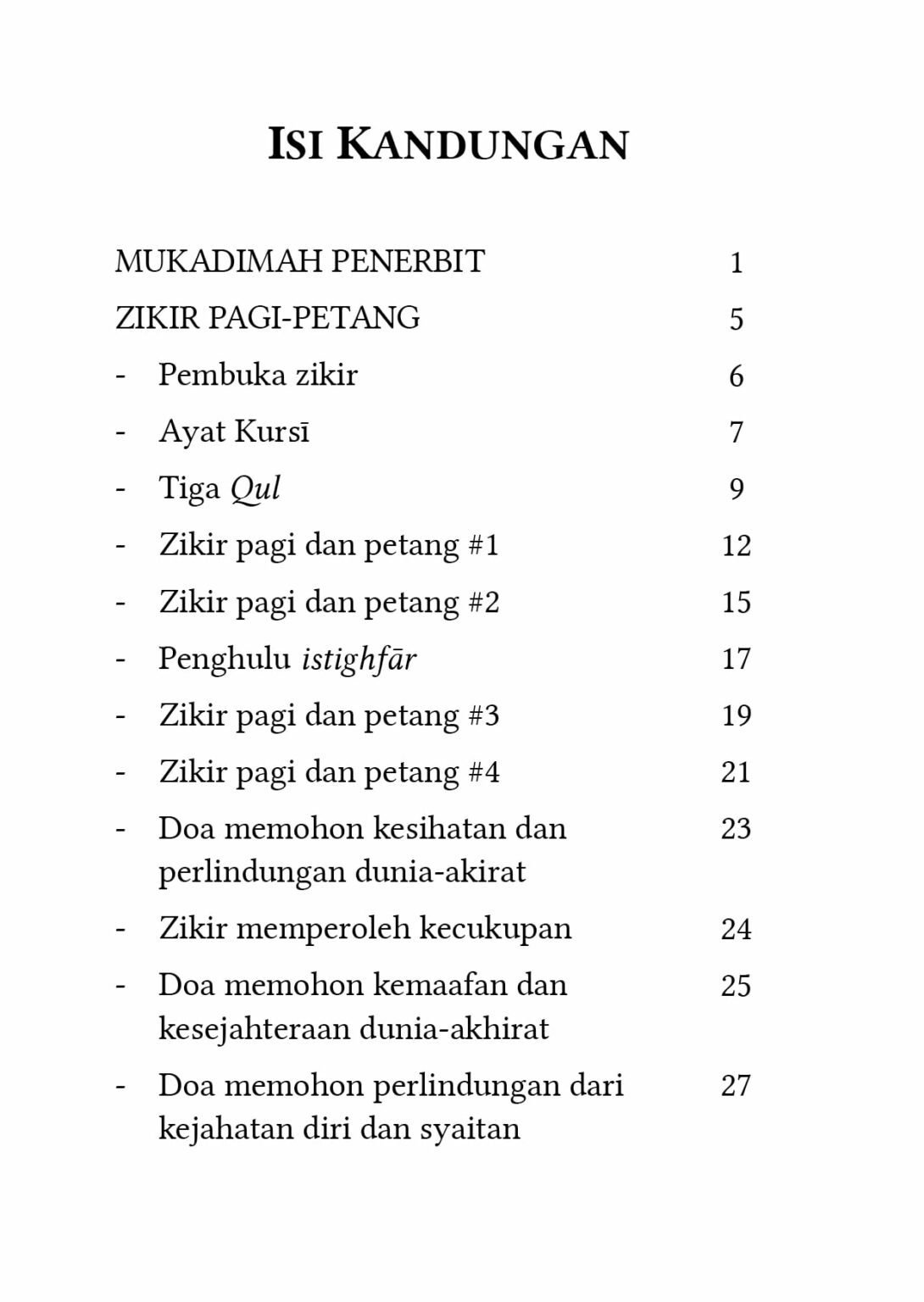 Zikir Pagi & Petang, dan Selepas Solat Fardu (Buku Poket) | Karya PiS